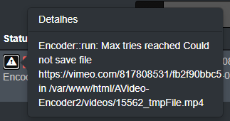 Encoder is not working link Vimeo · Issue #8301 · WWBN/AVideo · GitHub