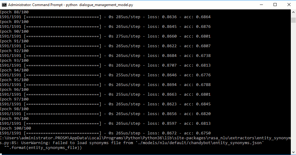 Issue with Execution of Dialogue_management_model.py file · Issue #2974 ...