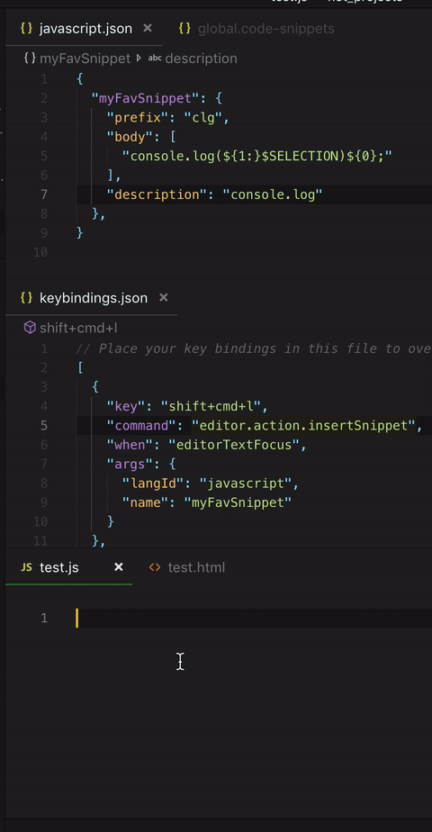 Assign keybinding to multiple languages and get rid of "langId" for snippet-keybinding reference ...