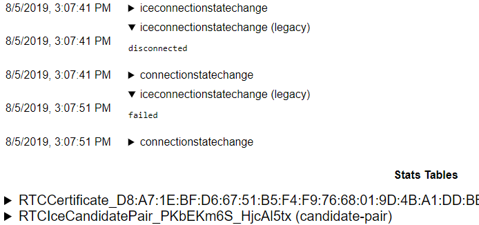 PeerConnection Failed event not triggered · Issue #1214 · webrtc/samples · GitHub