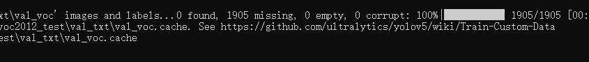 images and labels...0 found, 1905 missing, 0 empty, 0 corrupt: 100%，....... Can not train ...