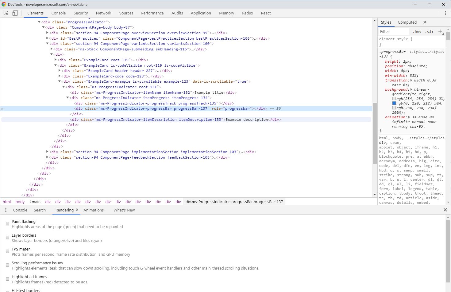 ProgressIndicator: Indeterminate ProgressIndicator should have proper ...