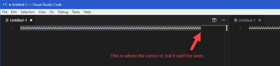 Cursor is invisible when adjacent to minimap with word wrap enabled · Issue #31312 · microsoft ...