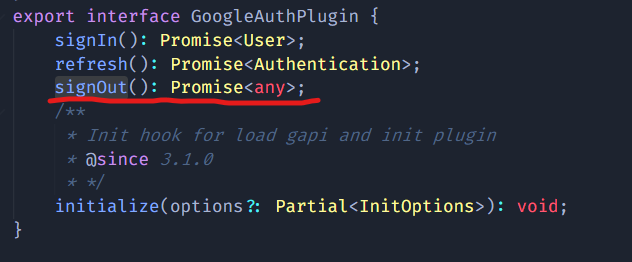 Does it support for using GoogleAuth.signOut() · Issue #184 · CodetrixStudio/CapacitorGoogleAuth ...