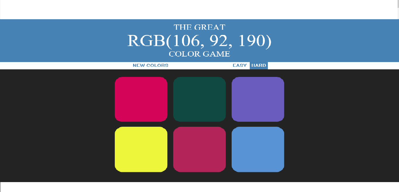 GitHub - nairmukul/Color-Game: RGB based color guessing game. There are ...