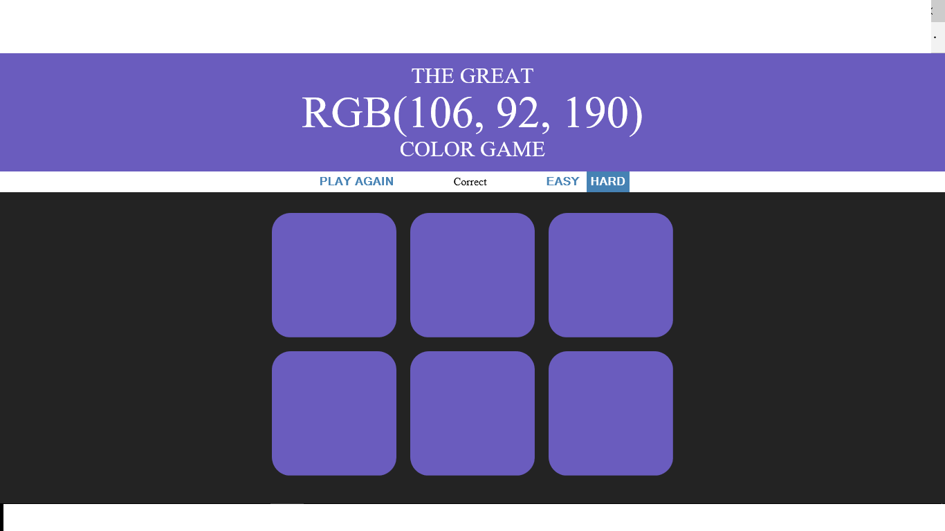 GitHub - nairmukul/Color-Game: RGB based color guessing game. There are two game modes: easy and ...