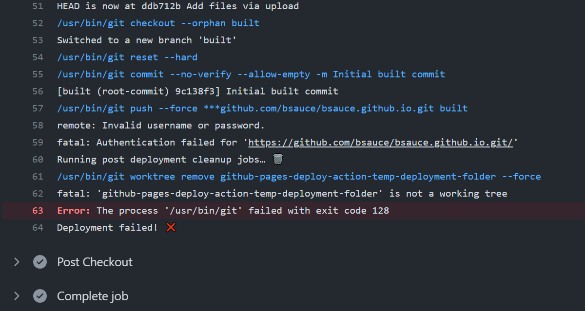 fatal: 'github-pages-deploy-action-temp-deployment-folder' is not a working tree · Issue #152 ...