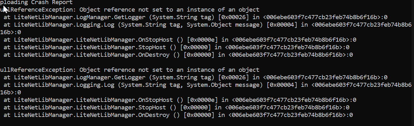 NullReferenceException after using a Instance Map/Dungeon (while trying ...