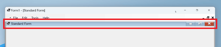The form title bar of an MDI child form is shown under the main bar in High DPI · Issue #9047 ...