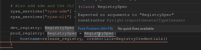 Warning when initializing dataclasses with arguments · Issue #1433 · microsoft/pyright · GitHub