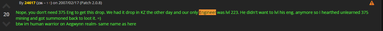 [ITEM] Stabilized Eternium Scope requires 375 Engi to be present in order for it drop · Issue ...
