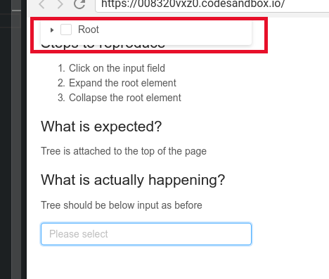 Popup is attached to the top of the page after expanding · Issue #10638 ...