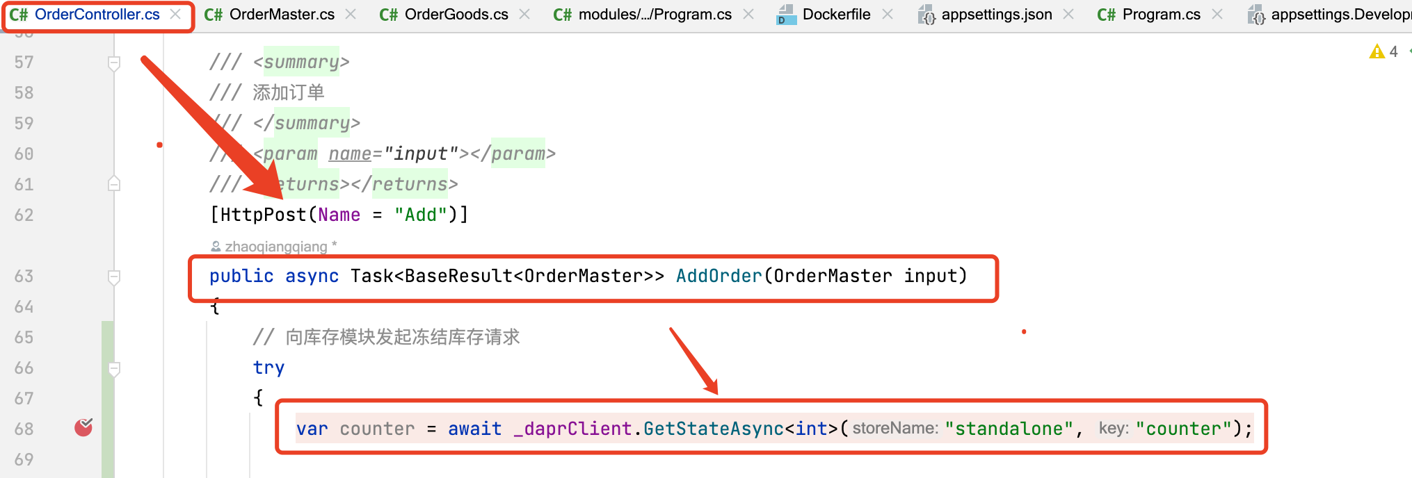 Daprclient Getstateasync Error Starting Grpc Call Requestexception Connection Refused