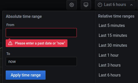 time range dialog throws "Error: Invalid date: Invalid Date" when ...