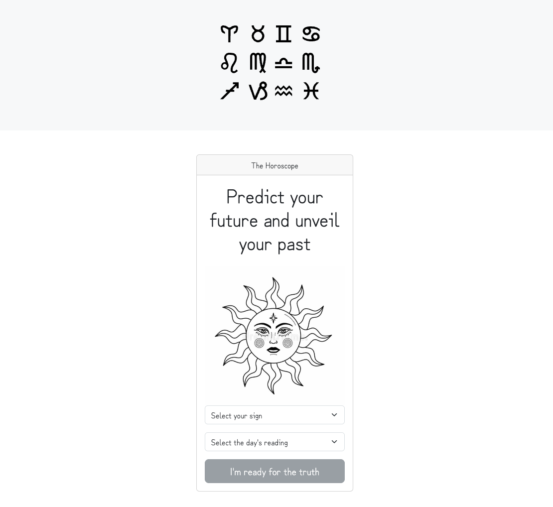 GitHub - paulo-bettencourt/horoscope: Horoscope Angular which predicts ...