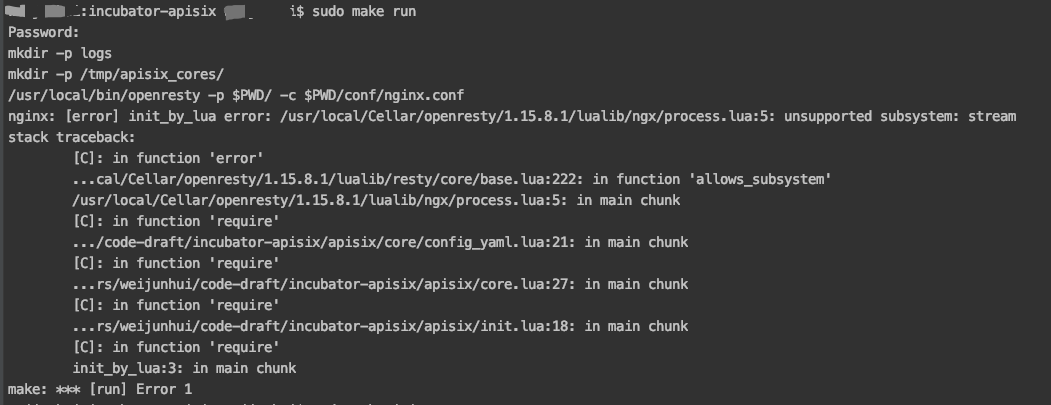 request help: unsupported subsystem: stream · Issue #2048 · apache ...