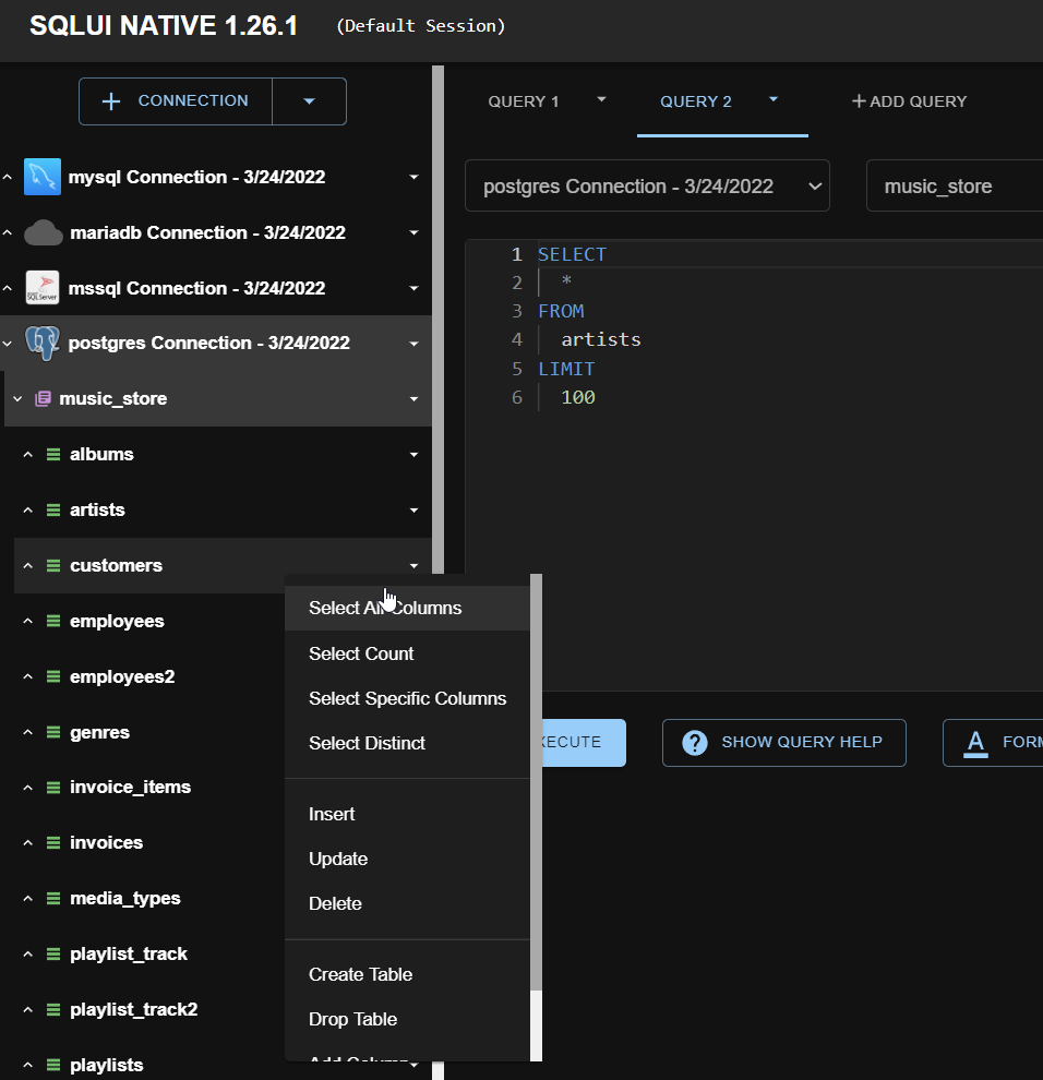 Added a new setting option that allows us to open the new query in a new tab or replace the ...
