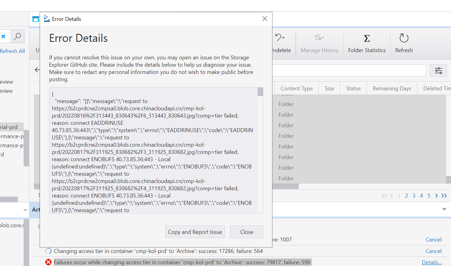 Change Tier from Hot to Archive failed · Issue #6437 · microsoft/AzureStorageExplorer · GitHub