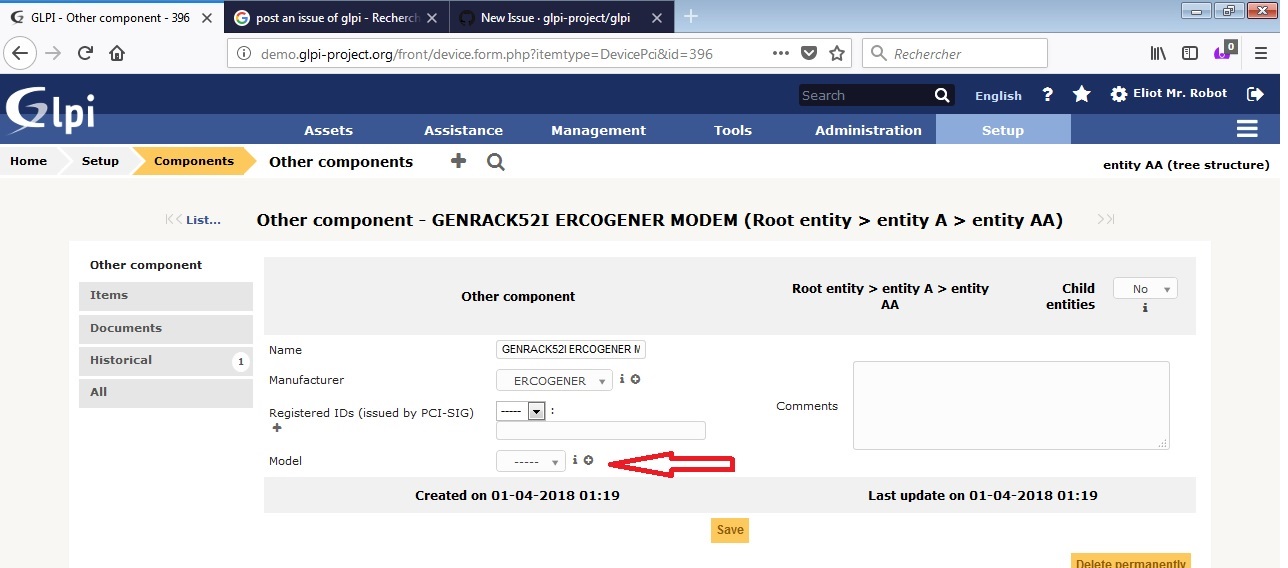 Add New Other Component Dont Save The Model · Issue 3786 · Glpi Projectglpi · Github