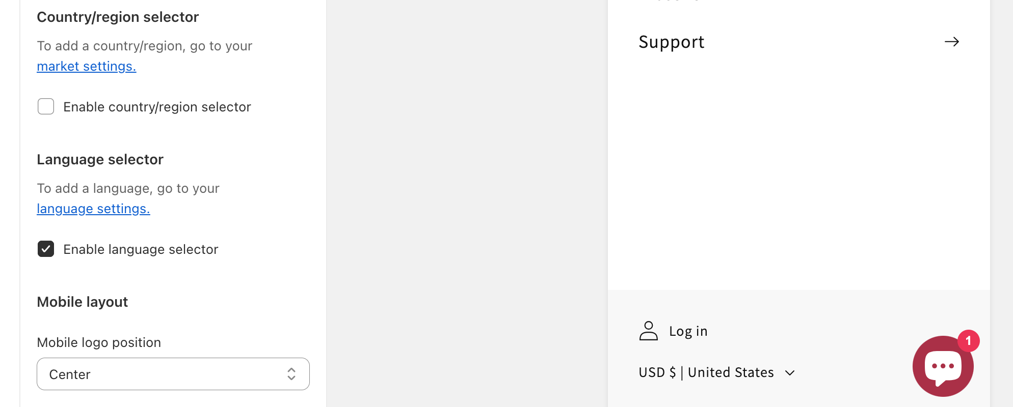 Countryregion Selector Is Still Shown In Mobile Drawer Even When Its Disabled · Issue 2919