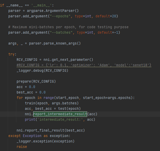 cannot report intermediate result for cifar10_pytorch test on win10 ...