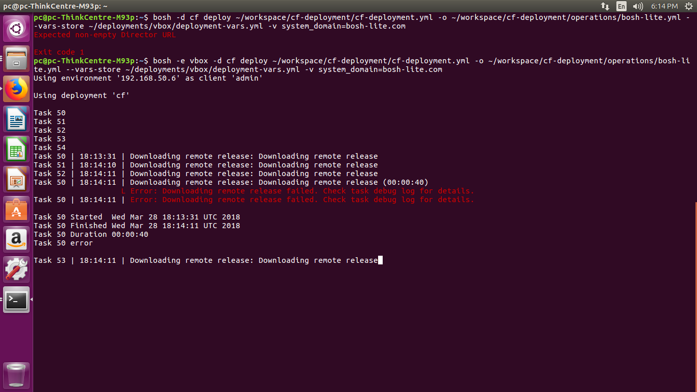 Cf Deployment Error · Issue 1925 · Cloudfoundrybosh · Github