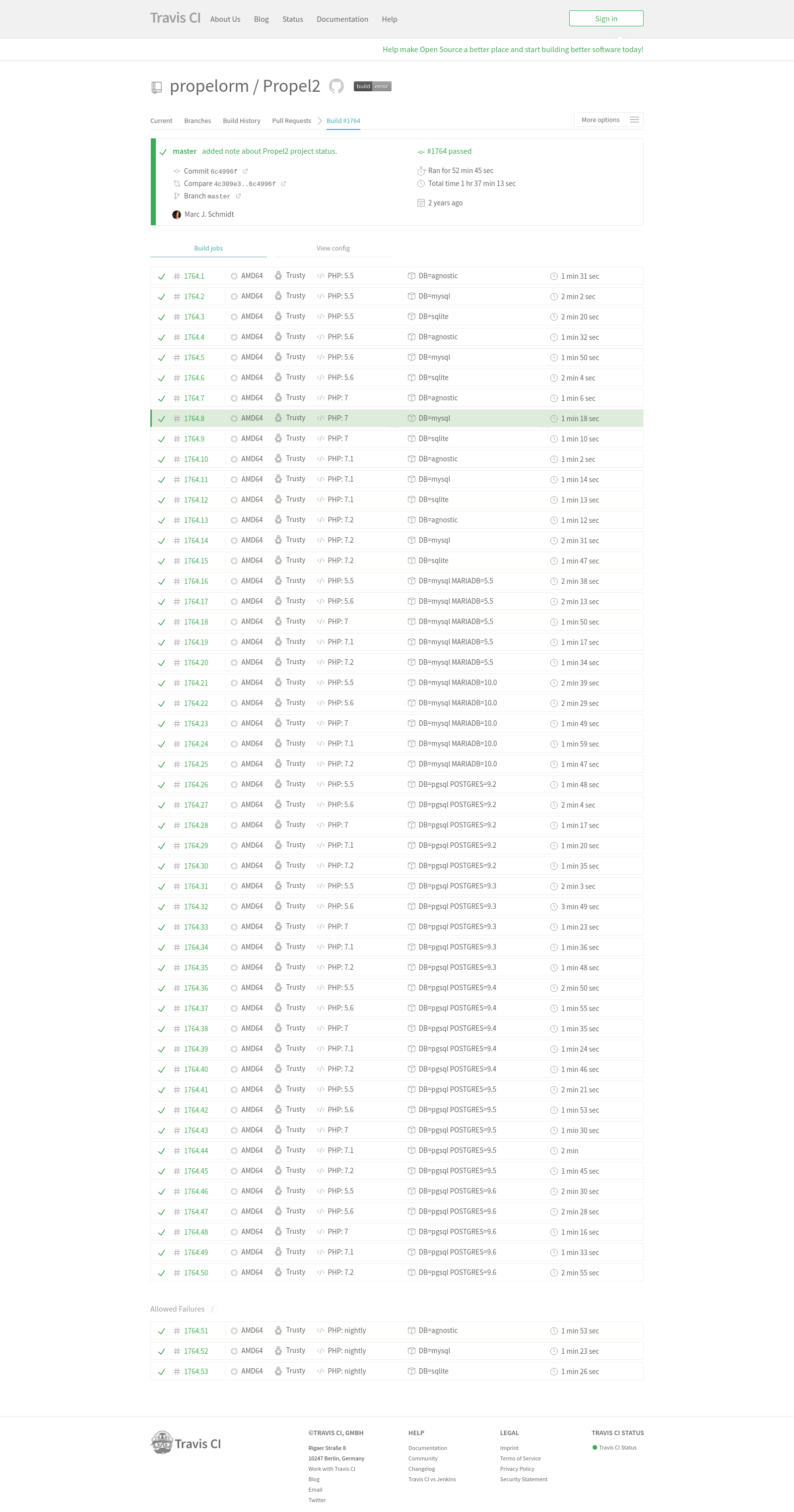 Failing Travis on Propel2 · Issue #1541 · propelorm/Propel2 · GitHub
