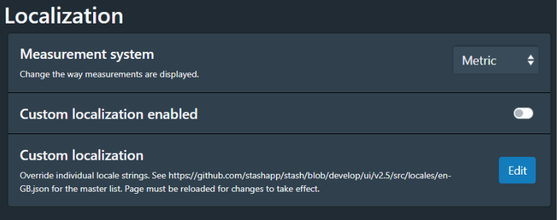[Feature] Localization setting to display units in either metric ...