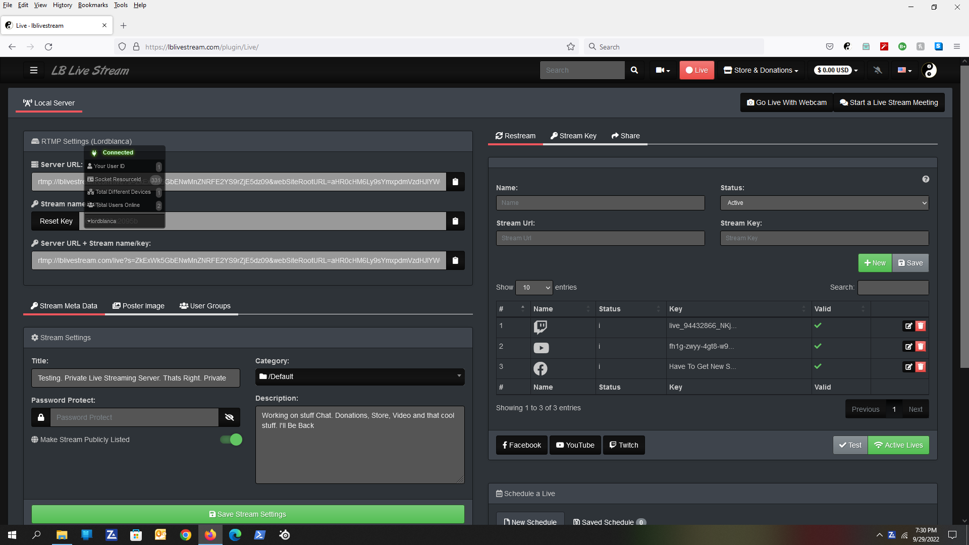 Unable to live stream. · Issue #7135 · WWBN/AVideo · GitHub