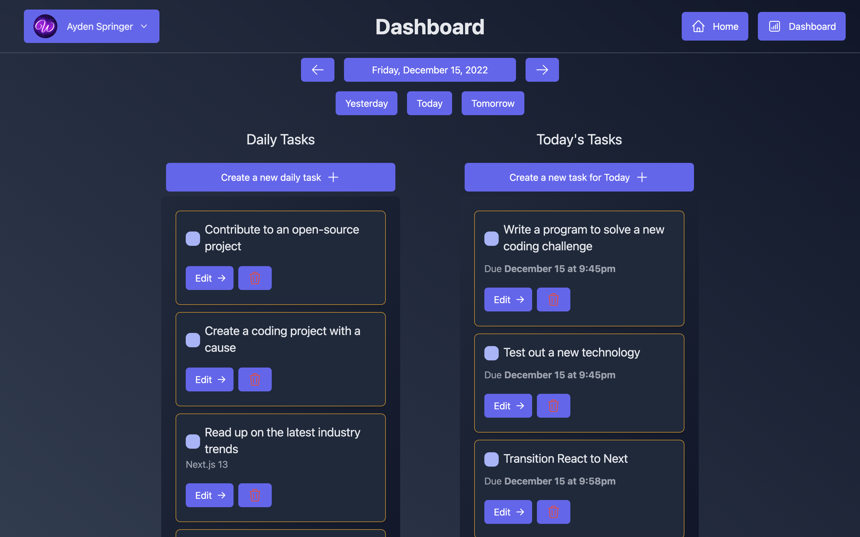 Github Wraithwinterlynext Life Planner Advanced Fullstack Todo App Nextjs Nextauth 