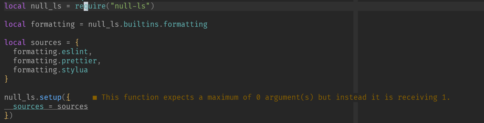 null_ls.setup is not accepting any arguments · Issue #1242 · jose-elias-alvarez/null-ls.nvim ...