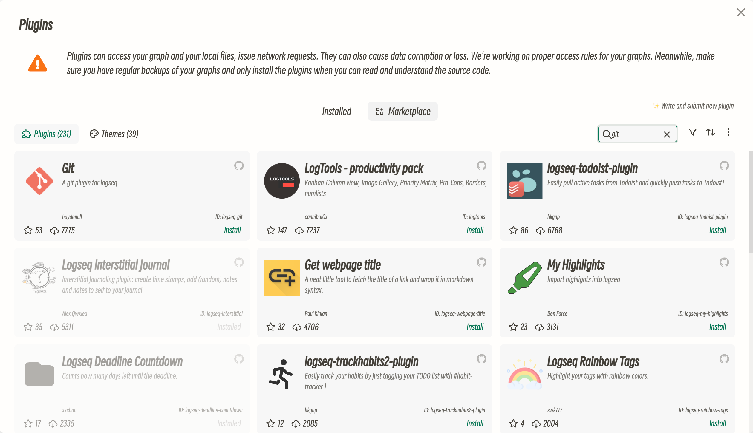 plugin search has too many noice for short name · Issue #9284 · logseq/logseq · GitHub