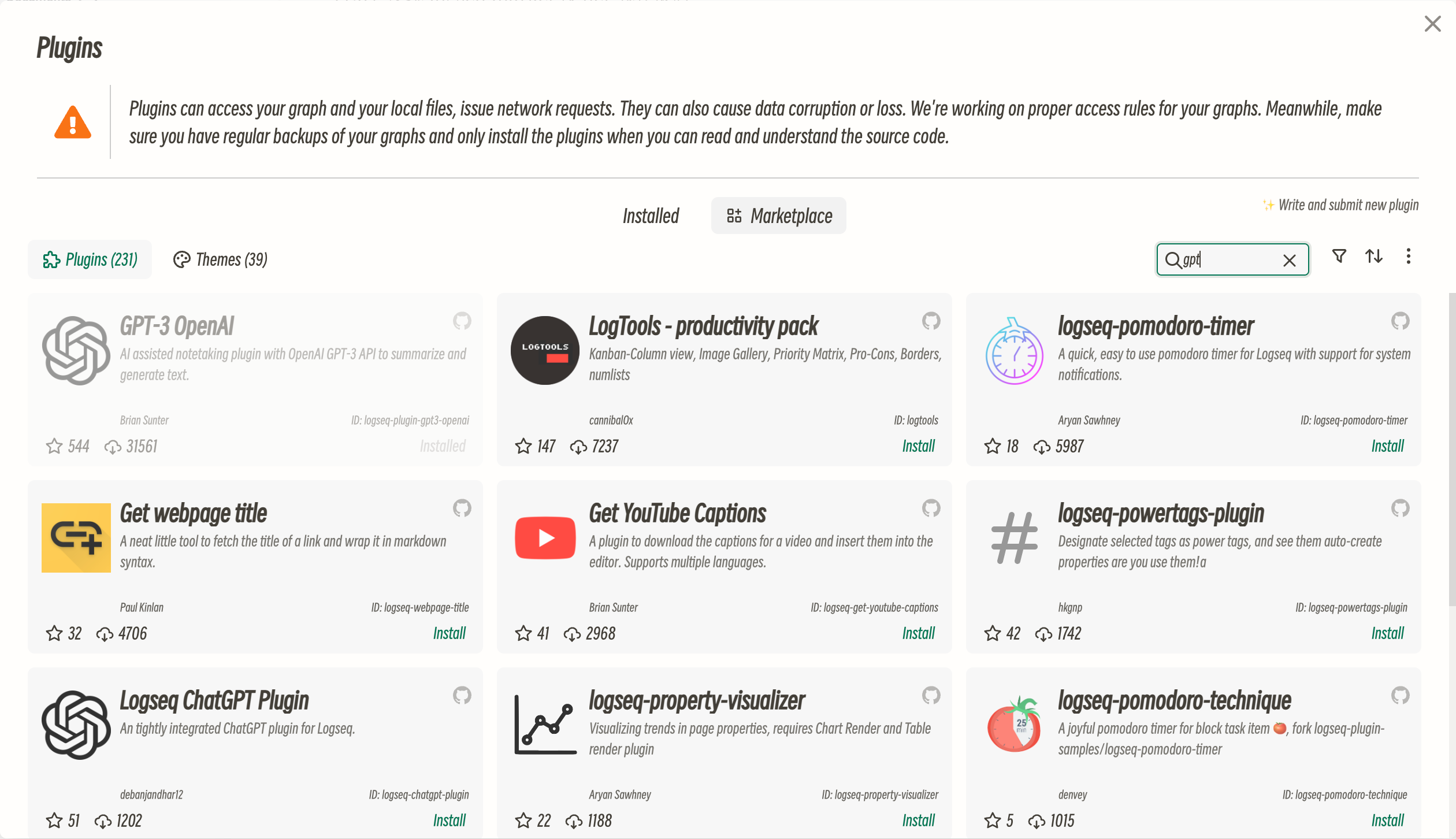 plugin search has too many noice for short name · Issue #9284 · logseq/logseq · GitHub