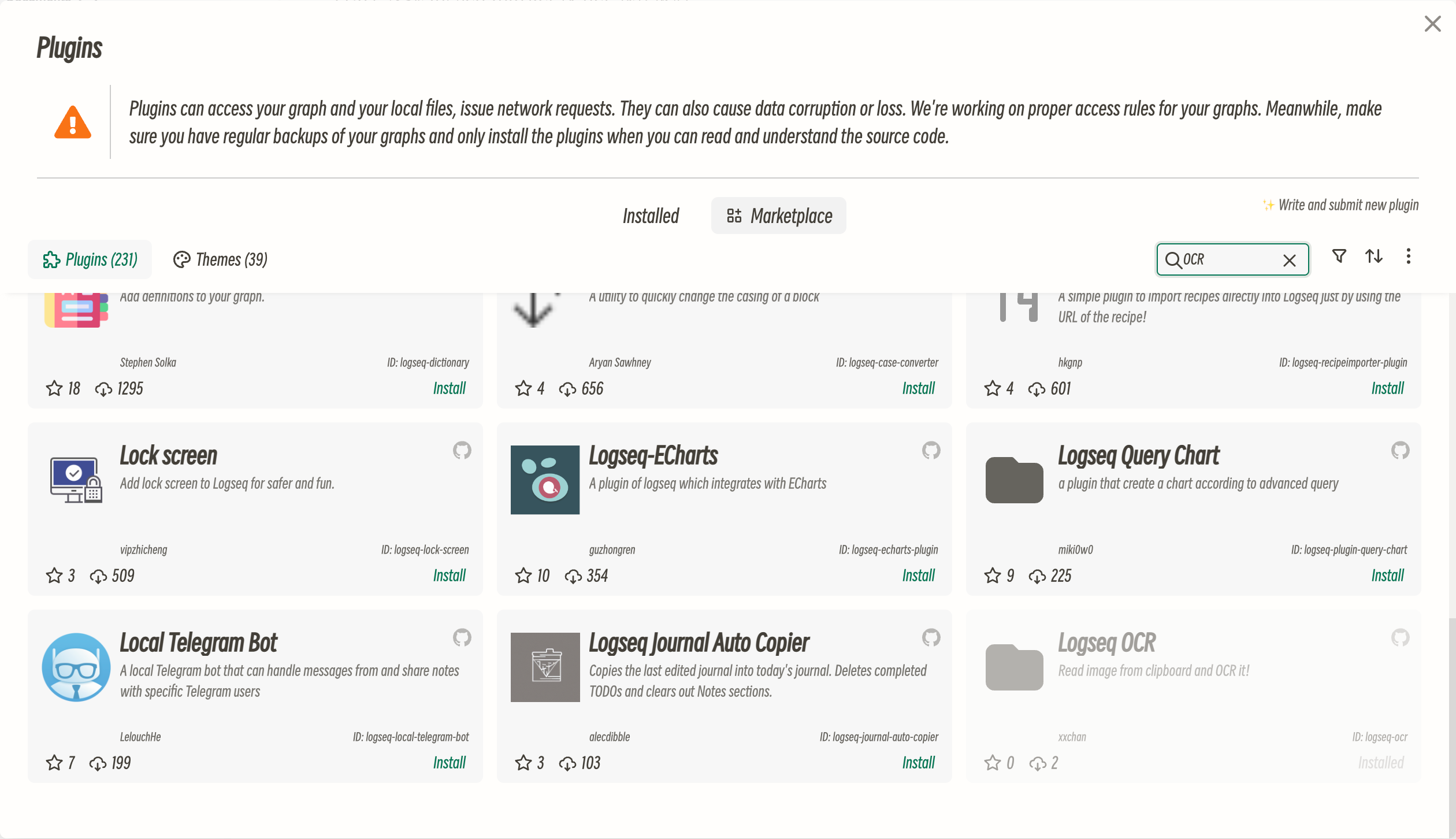 plugin search has too many noice for short name · Issue #9284 · logseq/logseq · GitHub