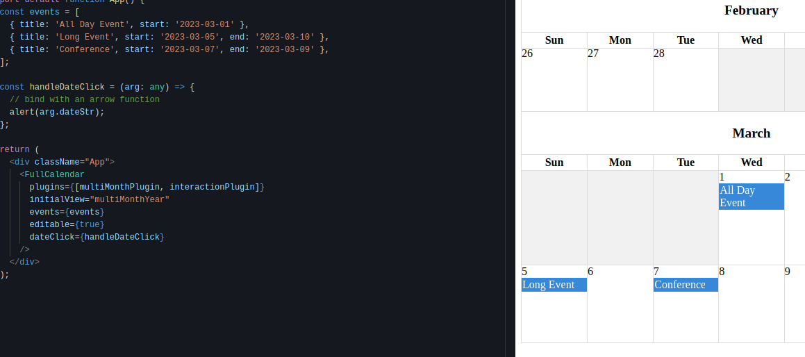 React + Vite styles broken, multi-events not displayed on all days · Issue #7238 · fullcalendar ...