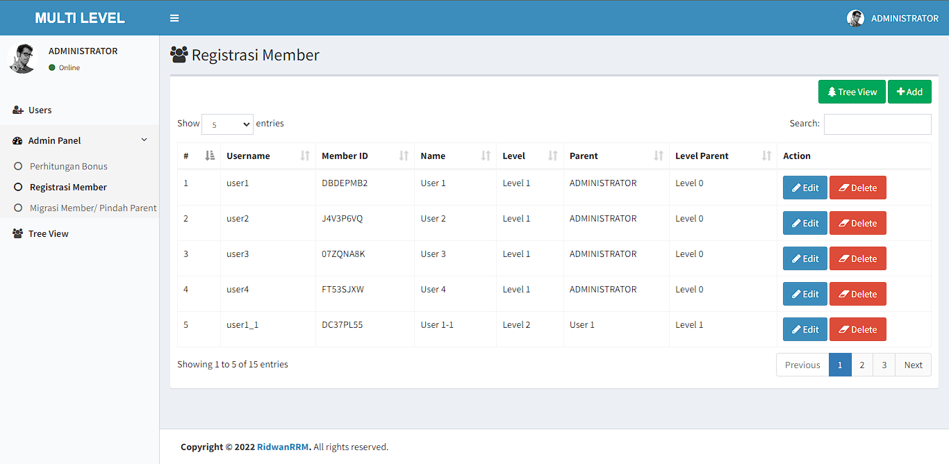 GitHub - RidwanRRM/ci3_mlm: Simple CodeIgniter 3 MLM Binary Tree