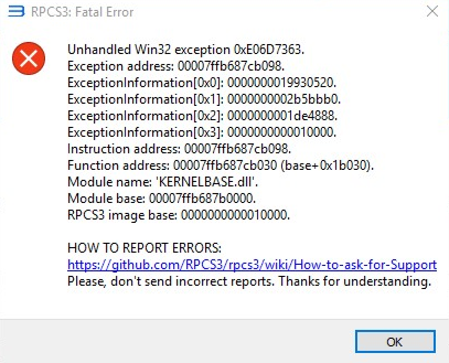 regression after #4975 {KernelBase} · Issue #4990 · RPCS3/rpcs3 · GitHub