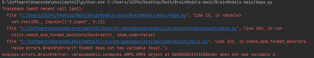 An error occurred while running the AMPA sample · Issue #57 · brainpy/BrainPy · GitHub