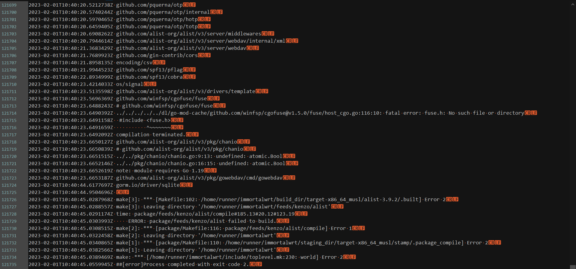 alist编译错误 · Issue #363 · kenzok8/openwrt-packages · GitHub