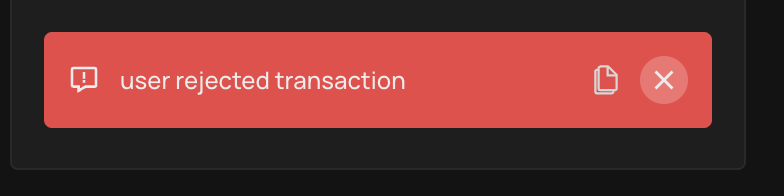 When user chooses to reject a Pool LP action in their wallet, do not show it as a UI error ...