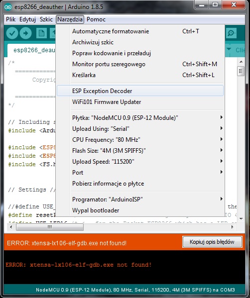 EspExceptionDecoder · Issue #782 · SpacehuhnTech/esp8266_deauther · GitHub