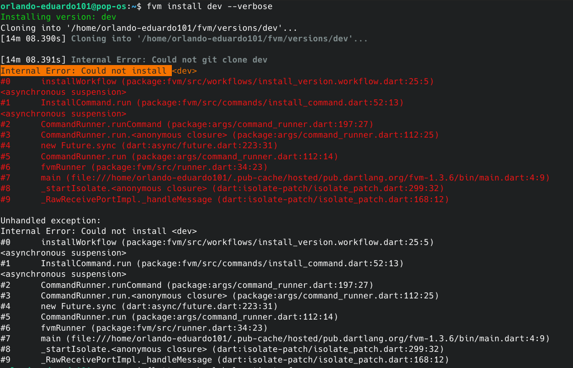 [BUG] POP_OS Clone error · Issue #192 · leoafarias/fvm · GitHub