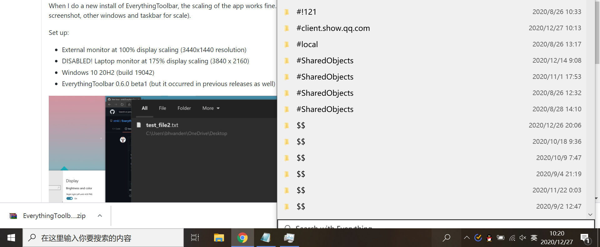 Incomplete display of the search window under taskbar · Issue #56 · srwi/EverythingToolbar · GitHub