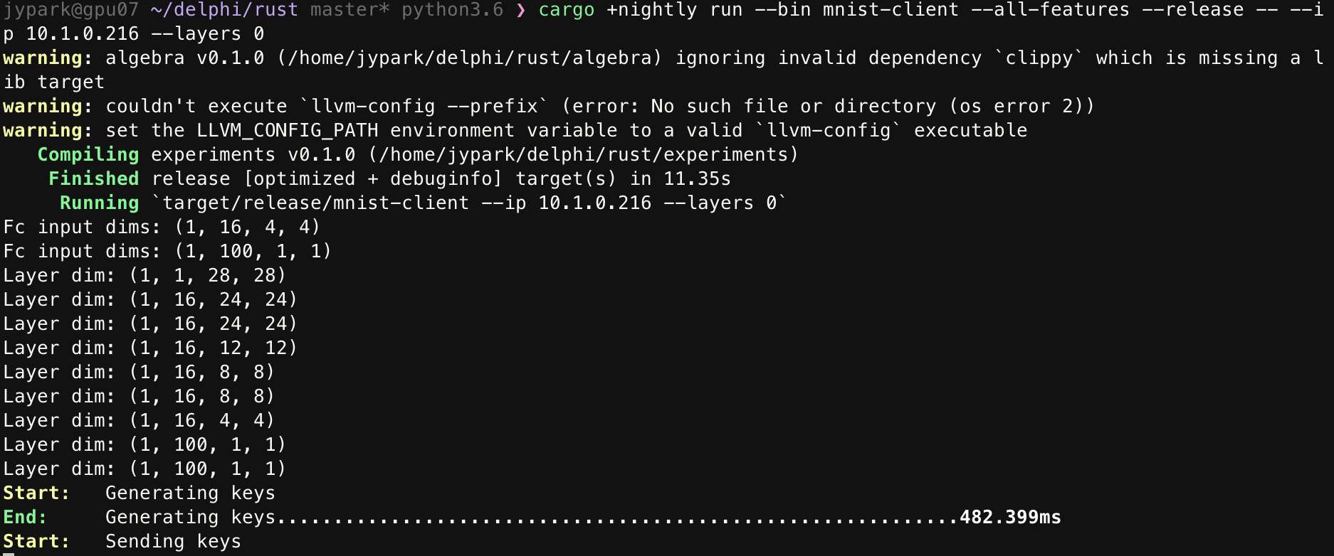 An Error While Runnning Mnist Benchmark · Issue 19 · Mc2 Project Delphi · Github