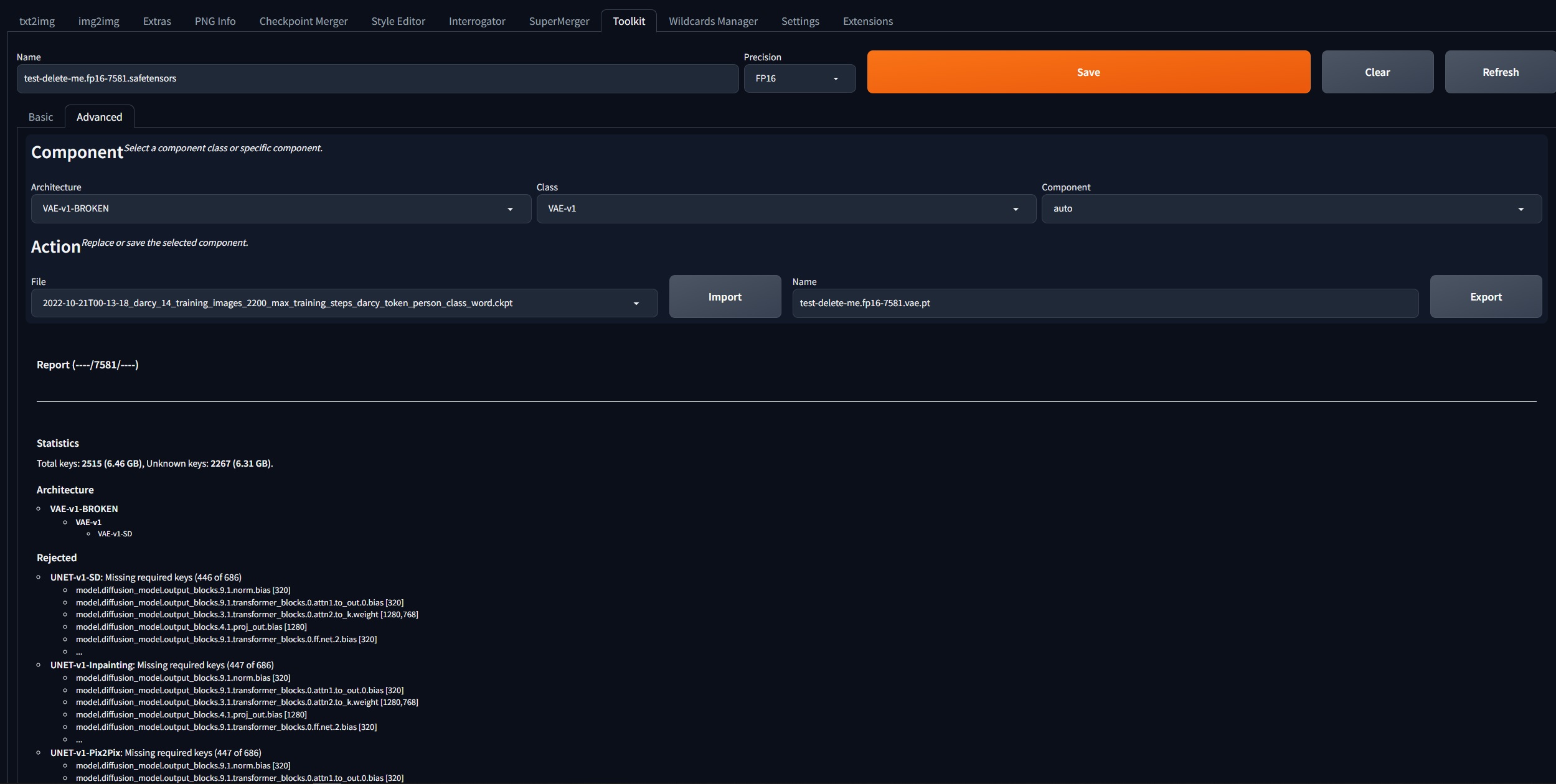 Error saving merged models: "KeyError: "sd_merge_recipe" · Issue #8 · wkpark/sd-webui-model ...