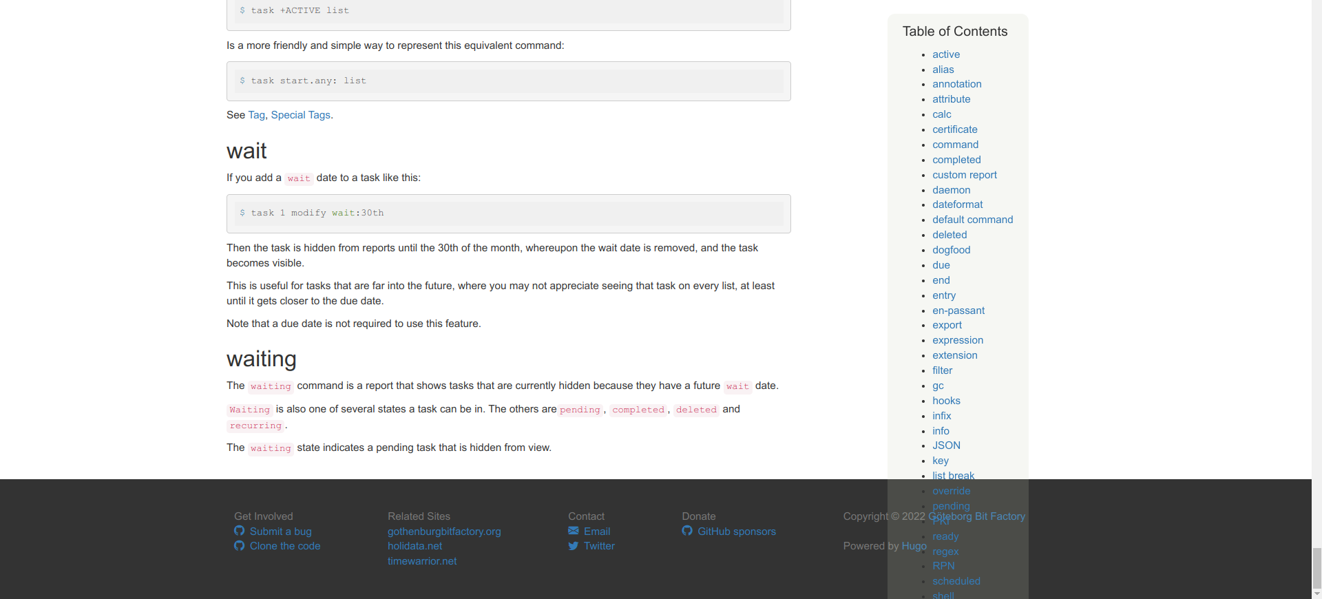Table of Contents on the `docs/terminology/` page · Issue #3000 · GothenburgBitFactory ...