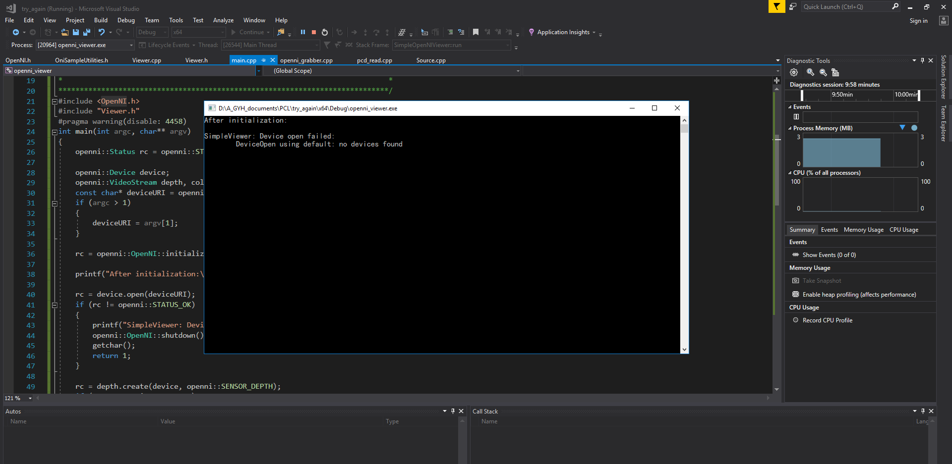 The error(SimpleViewer: Device open failed: DeviceOpen using default: no devices found) · Issue ...