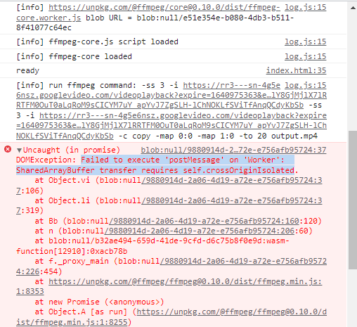 Failed To Execute Postmessage On Worker Sharedarraybuffer Transfer Requires Self