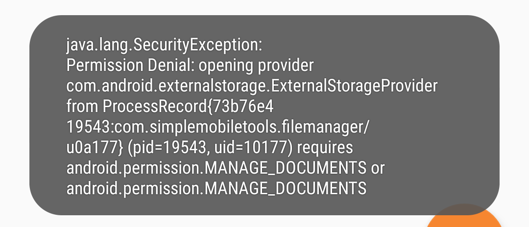 Permission Denial: requires android.permission.MANAGE_DOCUMENTS · Issue #98 · SimpleMobileTools ...