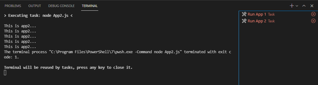 [1.59.0] The terminal where a background task is running will be reused by another background ...